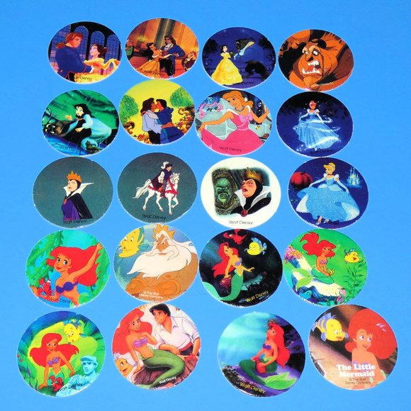 Jewelry | Disney Princess Pogs Lot Collection Belle Beast Mermaid Ariel ...